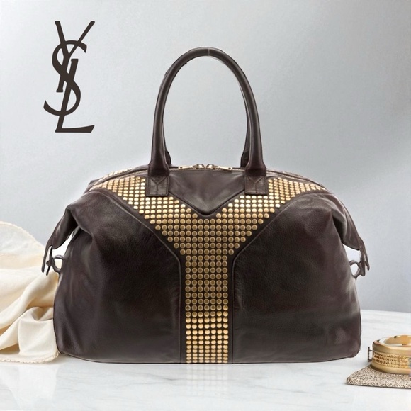 Yves Saint Laurent | Bags | Ysl Rock Stud Rive Gauche Easy Y Bag Deep ...